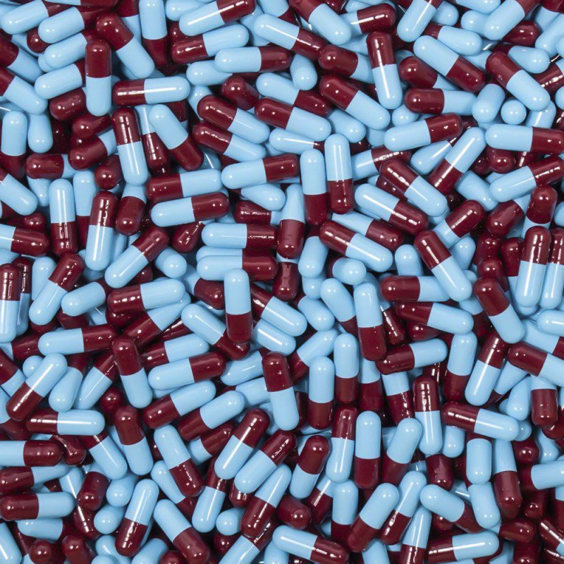 Cyan/Maroon Gelatin Capsules, Size 3, Qty 1500