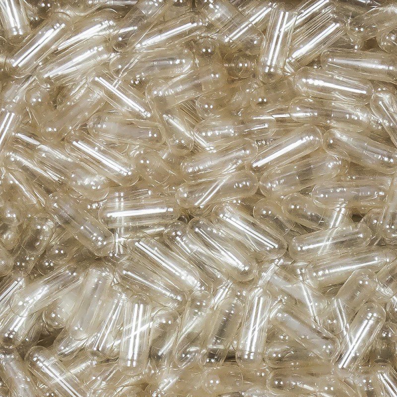 Clear Empty Gelatin Capsules, Size 2, 2500 count in resealable standup