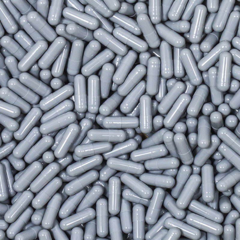 Gray Gelatin Capsules Size 1, Qty.5000 in gripper jar