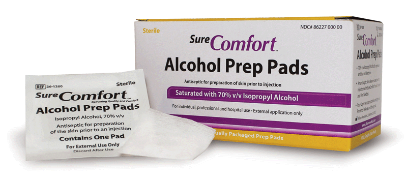 Buy SureComfort Alcohol Prep Pads, Box of 100 at wholesale prices